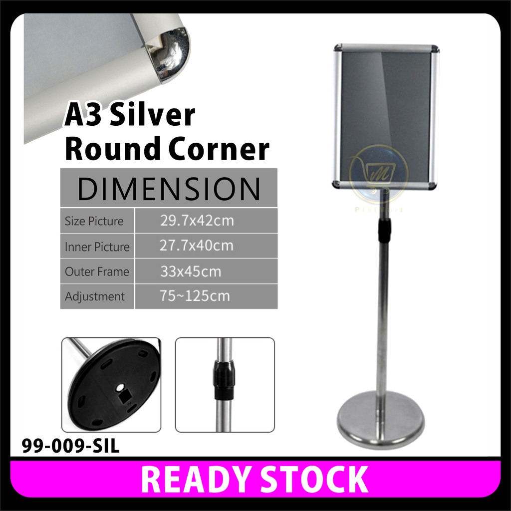PlatMart - A4 & A3 Display Stand Adjustable Height Round Corner ...