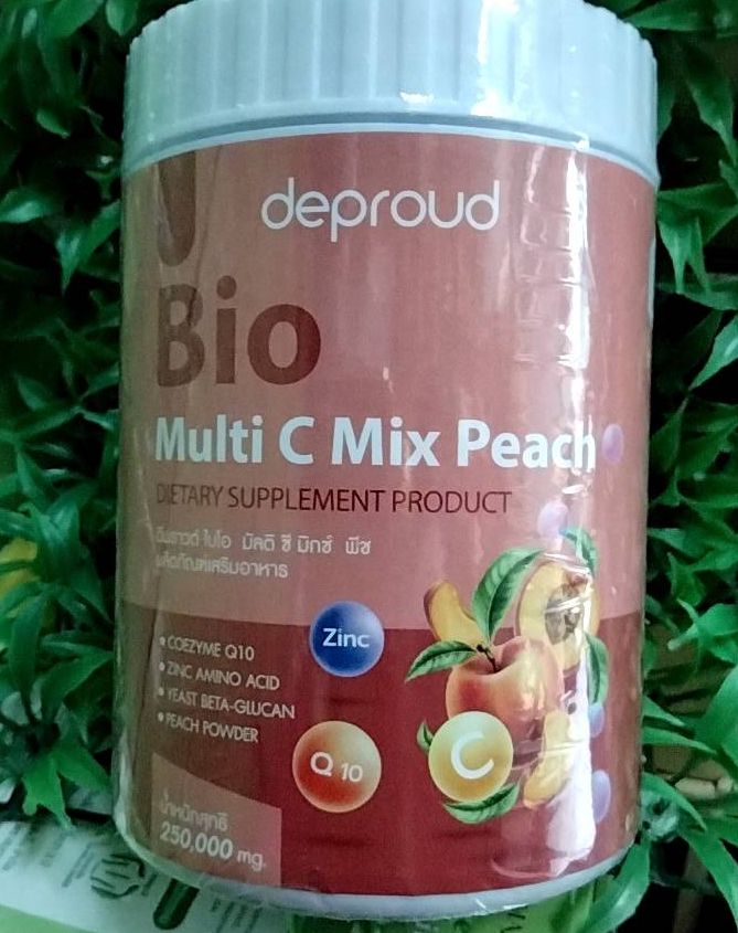 DEPROUD วิตามินซีสด BIO Multi C Mix Peach 1 กระปุก ปริมาณ 250,000 ...
