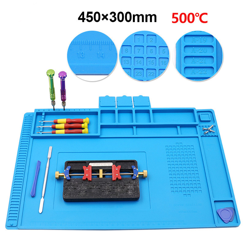 【StyleVoyager】45x30cm Heat Insulation Silicone Pad Desk Mat Maintenance ...