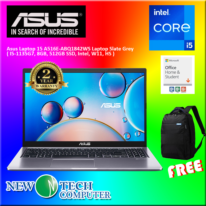 LAPTOP ASUS 15 A516E-ABQ1842WS GREY / A516E-ABQ1845WS SILVER Laptop ...