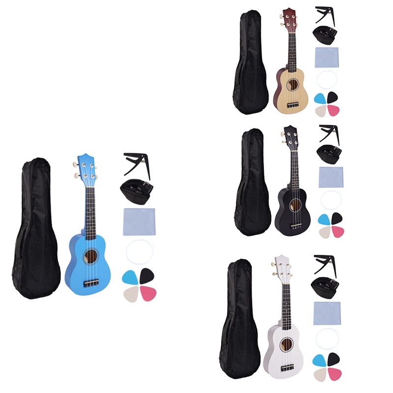 21 Inch Ukulele Set for Beginners 4-String Small Guitar Basswood ...
