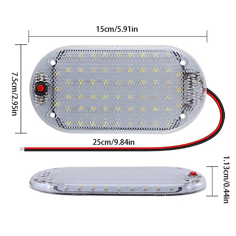 60LED 12V-85V LED Car Vehicle Dome Roof Ceiling Reading Lamp Interior ...