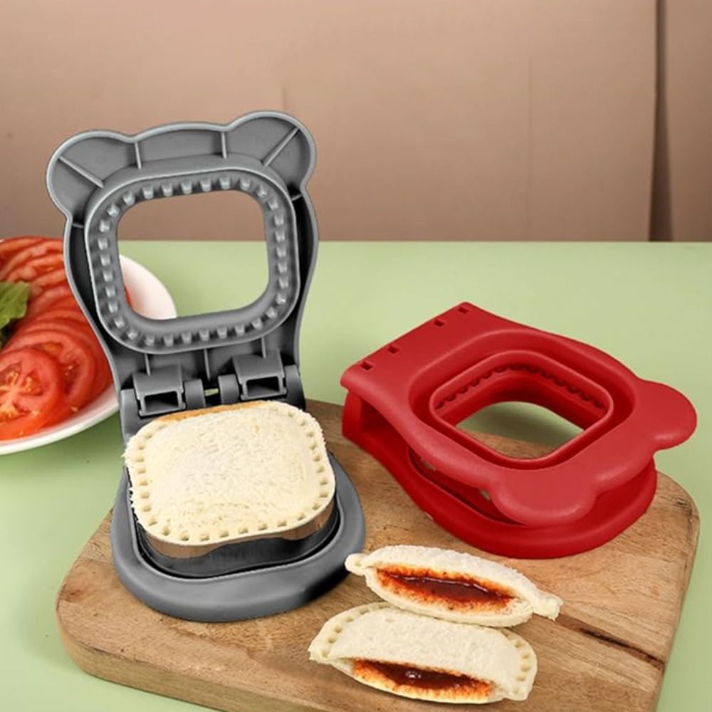Cookie Cutters Bear Shape Square Sandwich Cutter Flip Design Manual ...