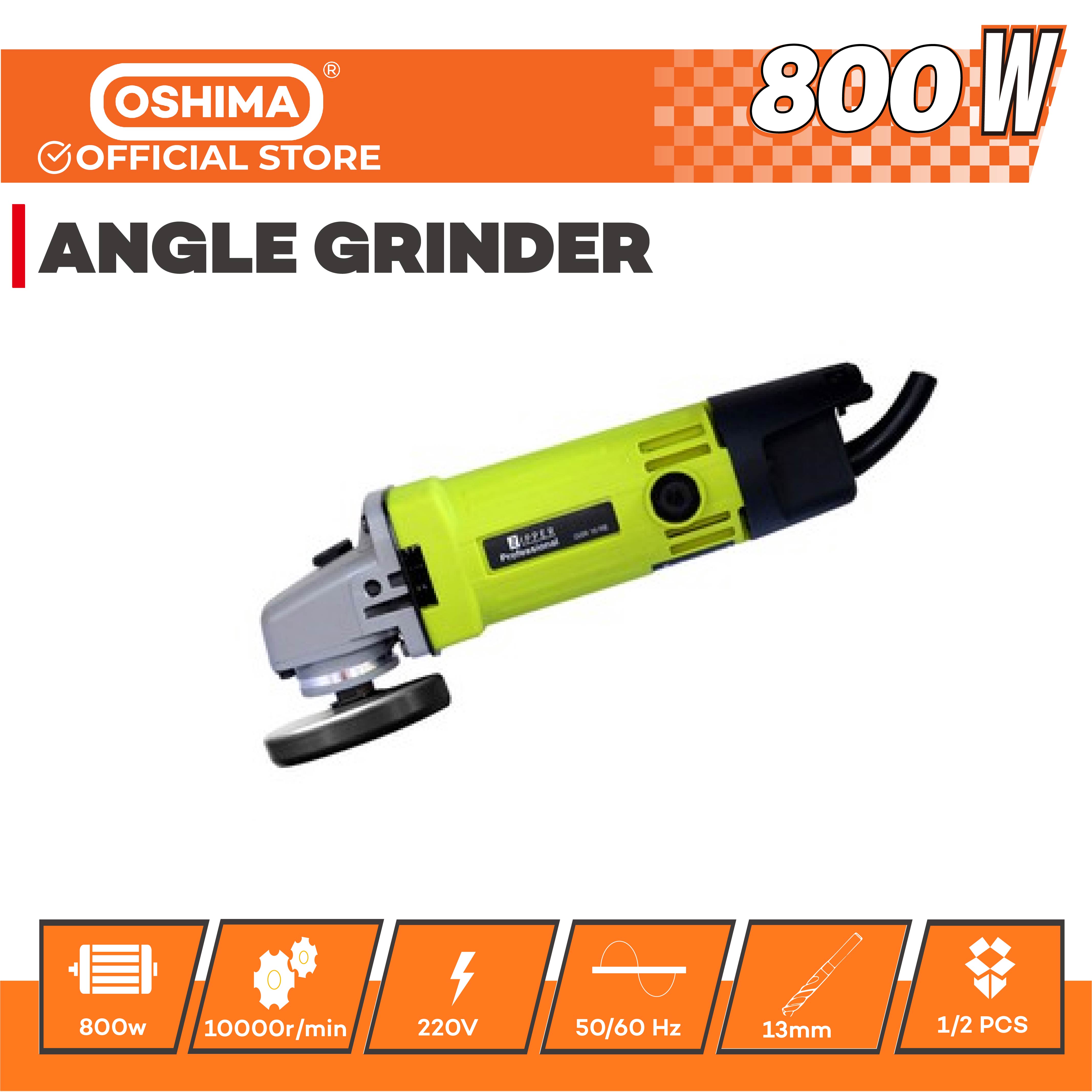 OSHIMA Zipper 800w Electric Hand Angle Grinder Large Power for Wood ...