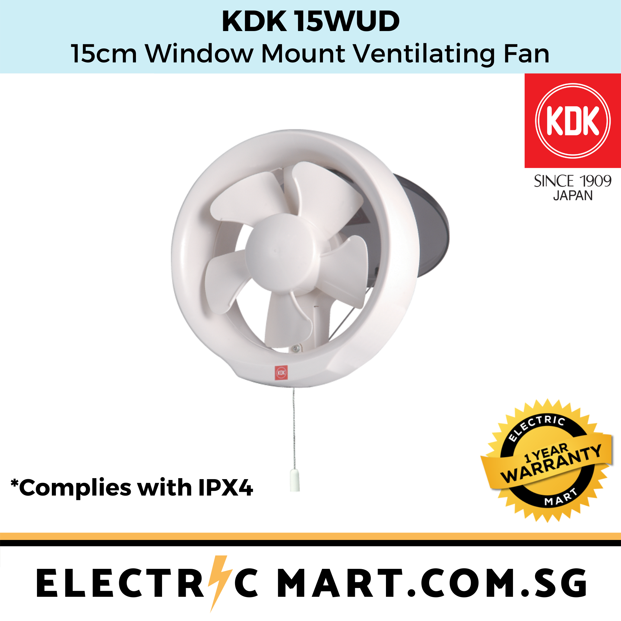 KDK 15WUD 15cm Window Mount Ventilating Fan | Lazada Singapore