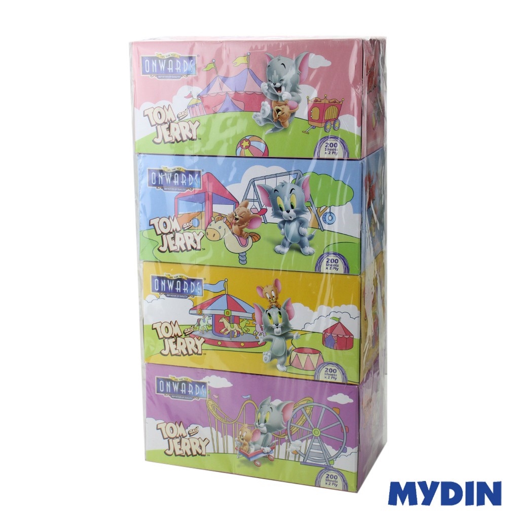 Onwards Tom and Jerry Facial Tissue 2-Ply (4 x 200's) | Lazada