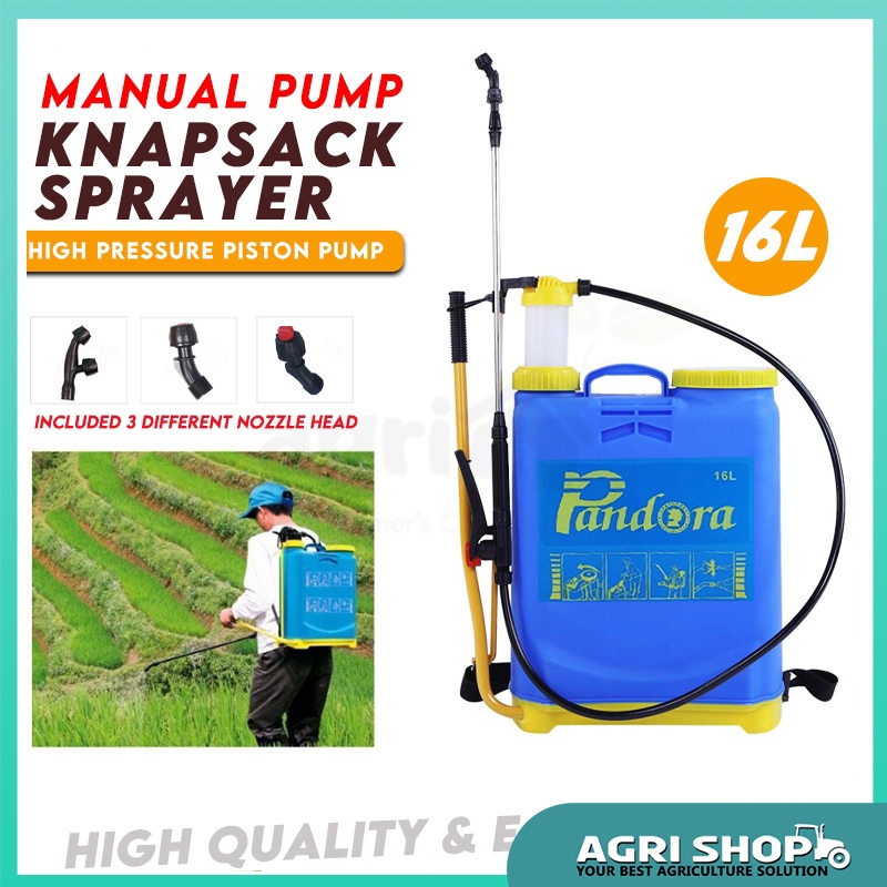 Agrishop Manual Agricultural 16L / Litre Knapsack Pressure Spot Sprayer ...
