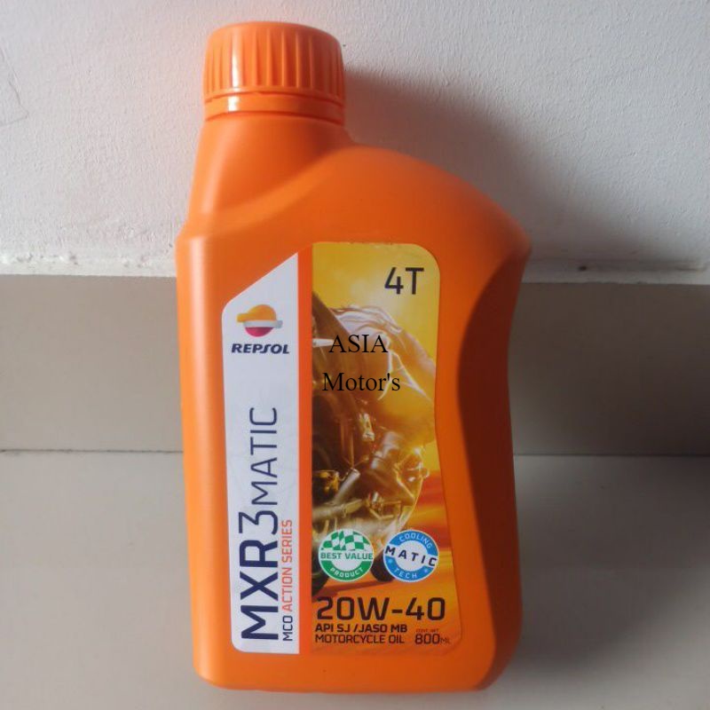 OLI REPSOL MXR3 MATIC 08L SAE 20W-40 API SJ JASO MB OLI SCOOTER ACTION ...