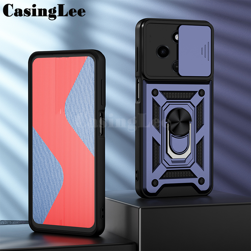 For Redmi 14C Case Armor Ring Case Cover Adsorb Car Holder Shockproof ...