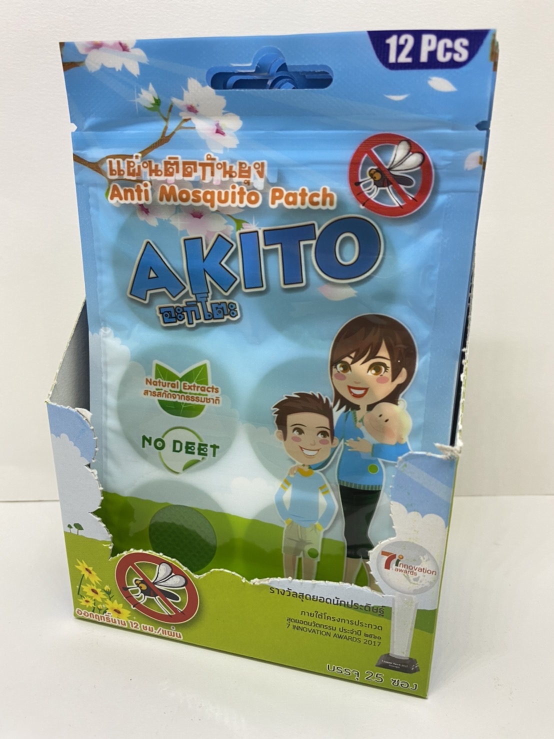 (ยกกล่องสุดคุ้ม) Akito สติ๊กเกอร์แปะกันยุง สติ๊กเกอร์กันยุง บรรจุ 25 ...