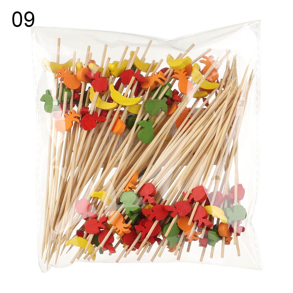 100Pcs Disposable Salad Vegetable Sticks Toothpick Skewer Salad ...