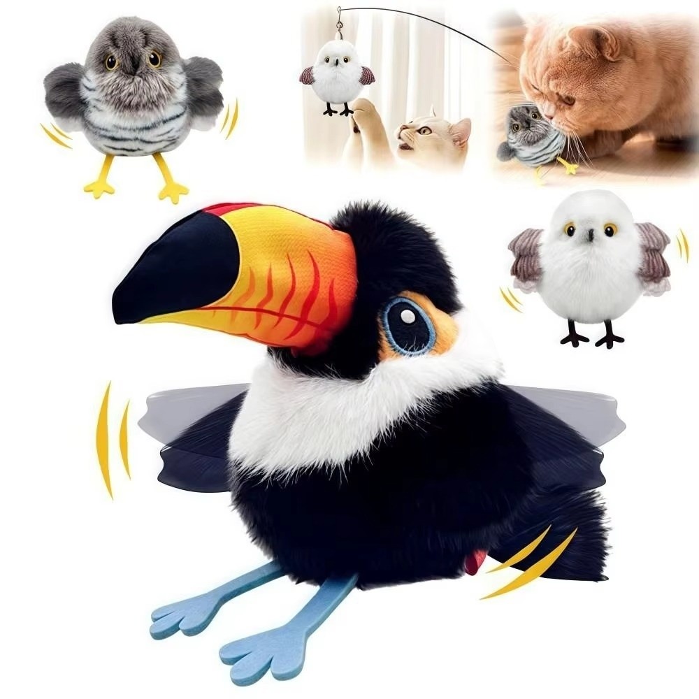 Motion Sensing Electric Chirping Bird Toy USB Rechargeable Squeaky ...