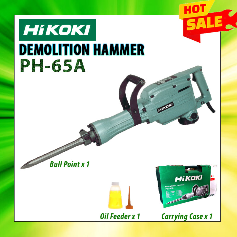 HITACHI HIKOKI PH65A: Demolition Hammer, Hexagon Bit, 1240W, 36J ...