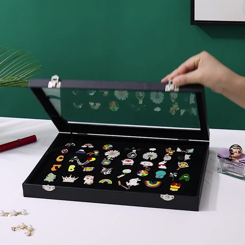 Pin Medal Display Case Badge Storage Box Transparent Dustproof Pin ...