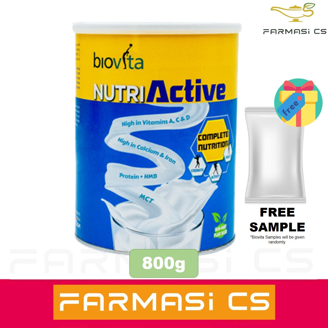 Biovita Nutri Active Plant-Based Complete Nutrition 800g FREE SAMPLE ...