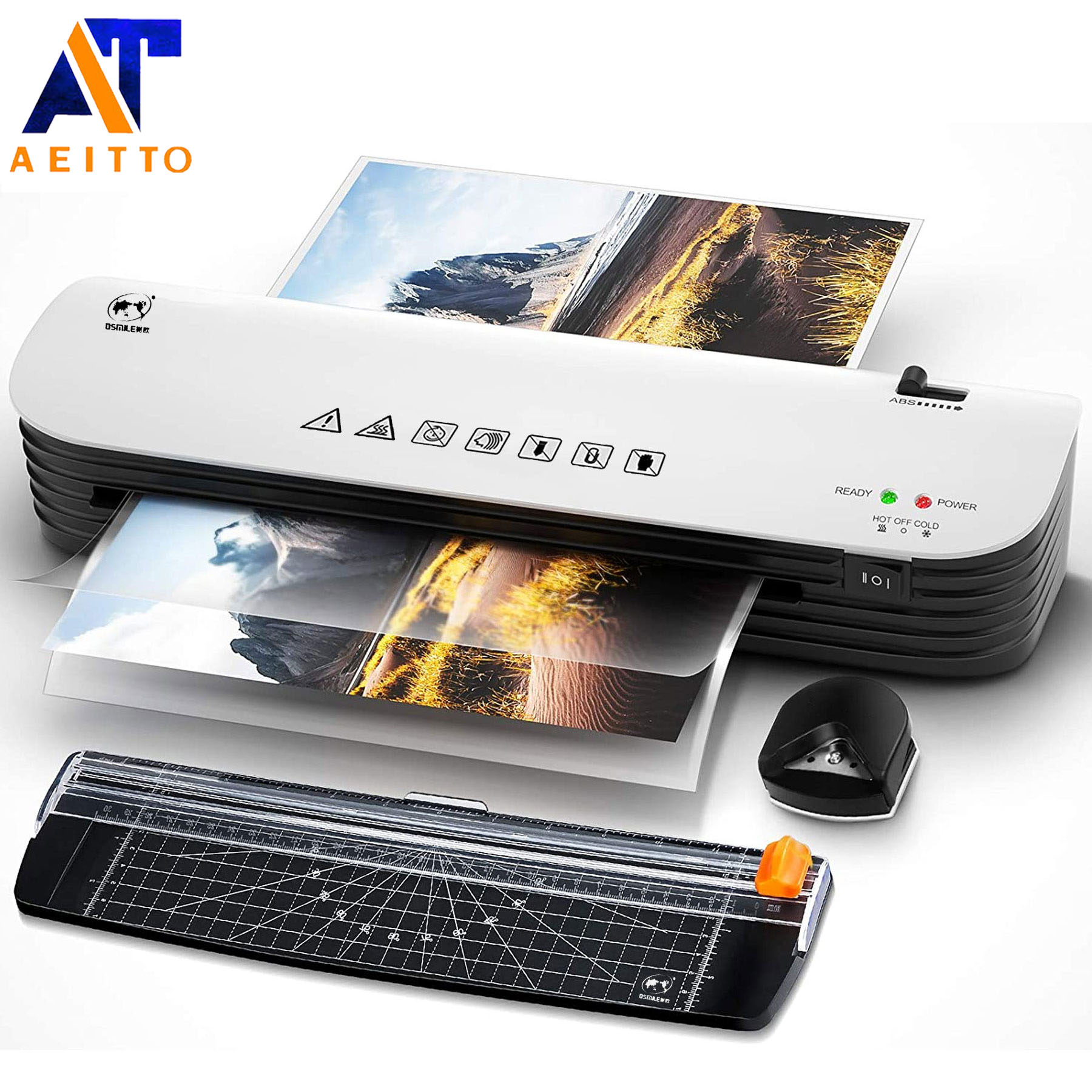 A4 SL-299 Hot and Cold Laminator Machine w/ Paper Cutter And Corner Rounder For Home Office ...
