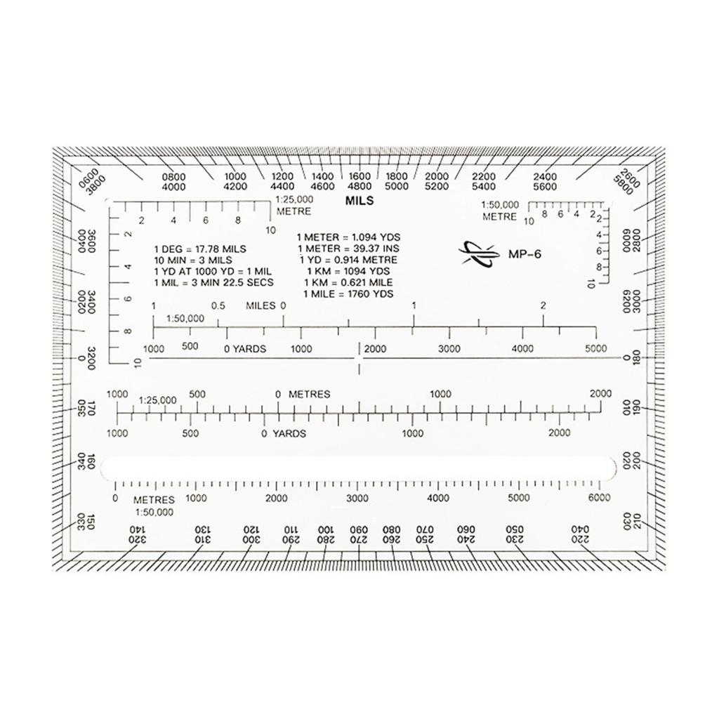 Clear Coordinate Scale Map Plastic Military Protractor Reading and Land ...