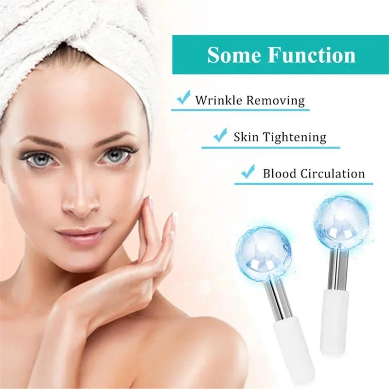 Facial Ice Globes Cold Hot Stainless Steel Facial Roller Skin Beauty ...
