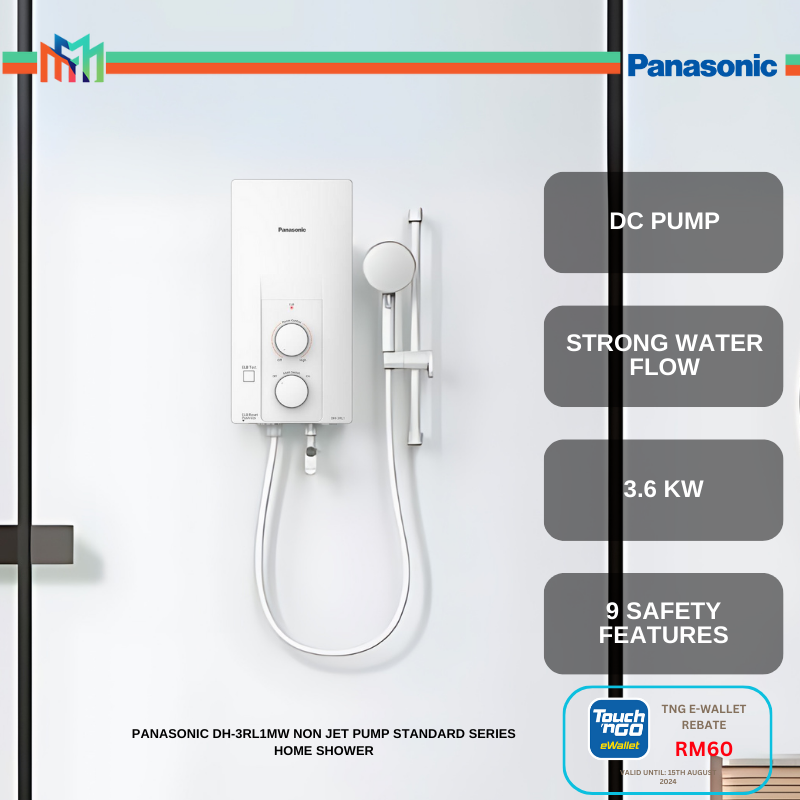 Panasonic DH-3RL1MW Non Jet Pump Standard Series Home Shower 3.6kW ...