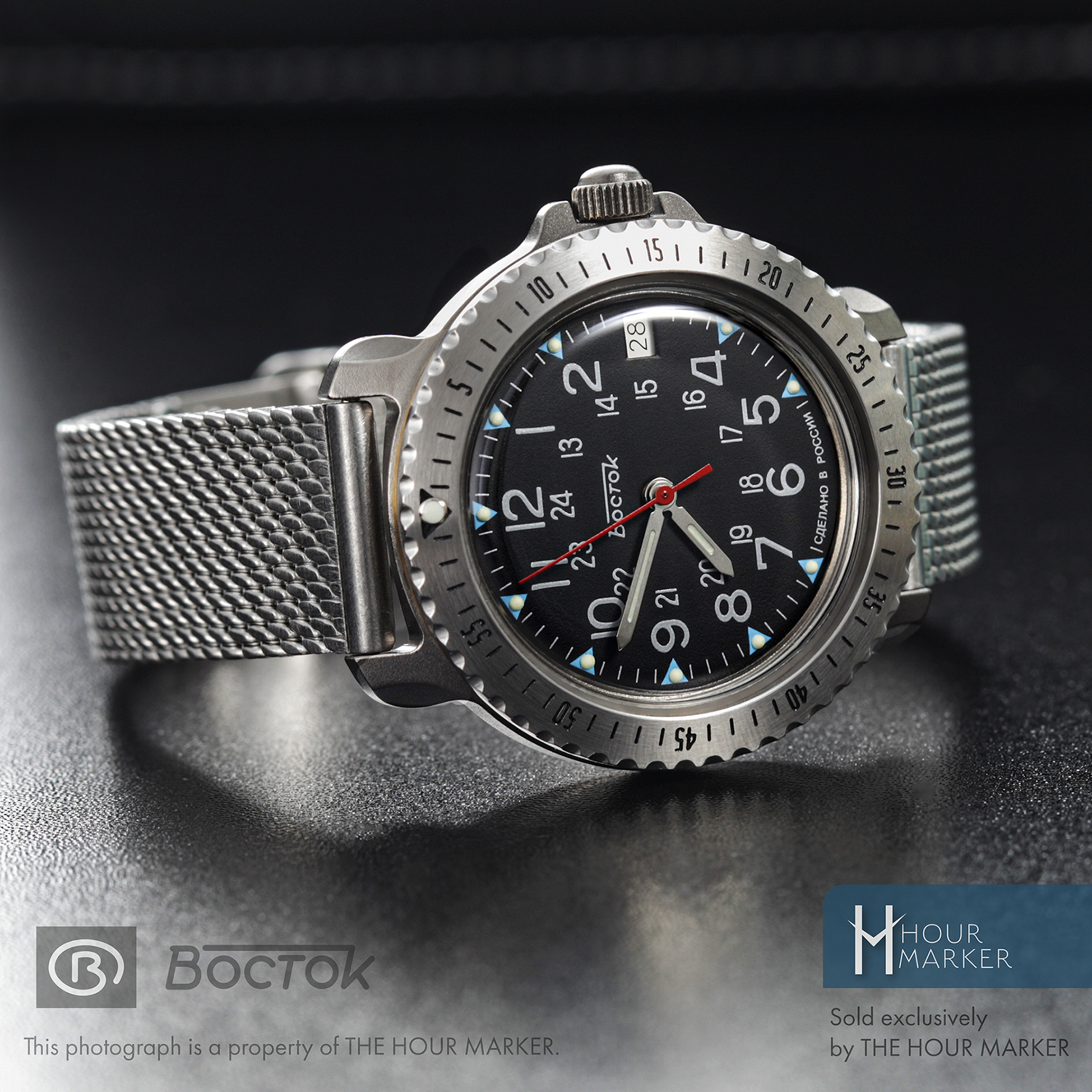 Vostok (Boctok) Komandirskie Custom Milanese Titanium Coated Mechanical ...