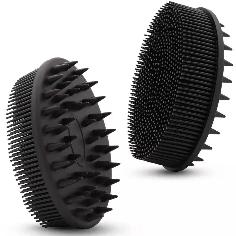 Exfoliating Silicone Body Brush 2 in 1 Bath and Shampoo Brush Wet Dry ...