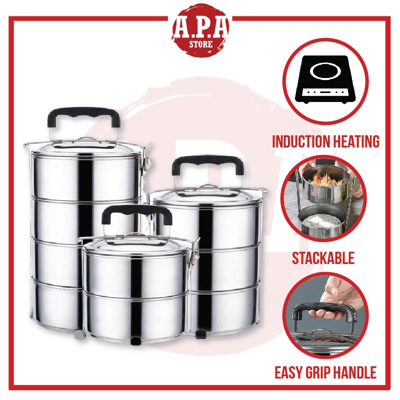 APA Tiffin Carrier Stainless Steel Lunch Box Food Container Keep Warm ...