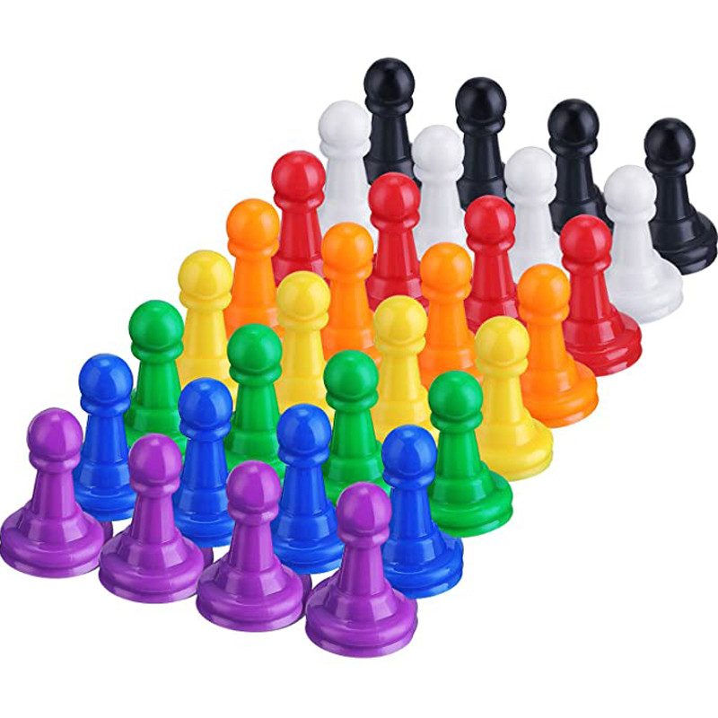 【LuxeGlow】32 Pieces Multicolor Plastic Pawn Chess Pieces for Board ...