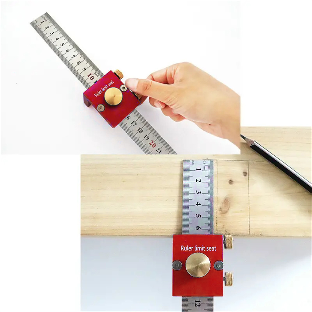 1PCS Metric/Inch Woodworking Scriber High Precision Scribing Ruler with ...