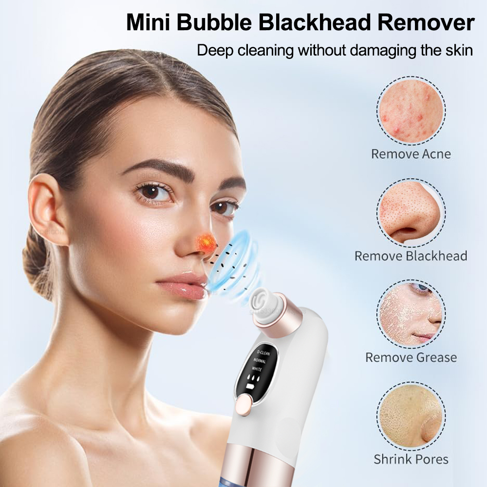 Blackhead Remover Pore Vacuum Suction Face Cleaner USB Rechargeable ...