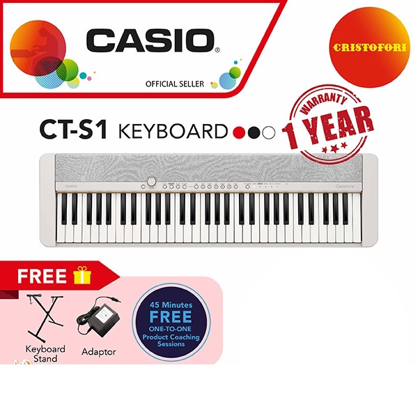 CASIO CT-S1 Keyboard [FREE: X-stand] (Assorted Colors) ( CTS1 ) 61 keys ...