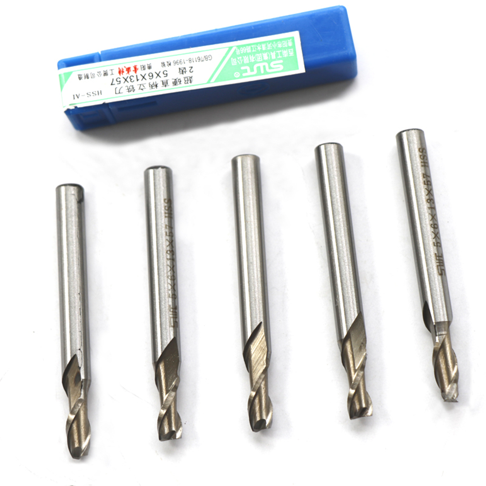 Hot 2f/3f/4f 1mm/1.5mm/2mm/3mm/4mm/5mm/6mm Hss Aluminium Endmill ...