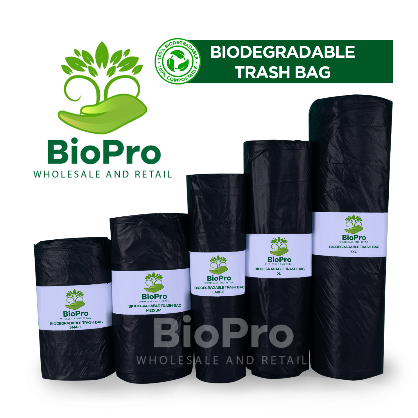 Trash Bag Garbage Bag Biodegradable Bag Black Small/Medium/Large/XL/XXL ...