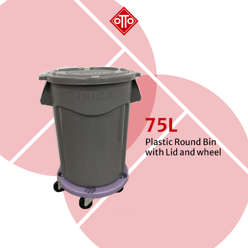 75L Plastic Round Bin with Lid & Dolly Wheels (optional) | Lazada Singapore