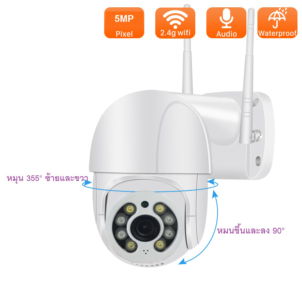 Ease life กล้องวงจรปิด wifi ip camera กล้องวงจรปิดไร้สาย Full HD 5MP Wirless PTZ ip camera ล้าน ...