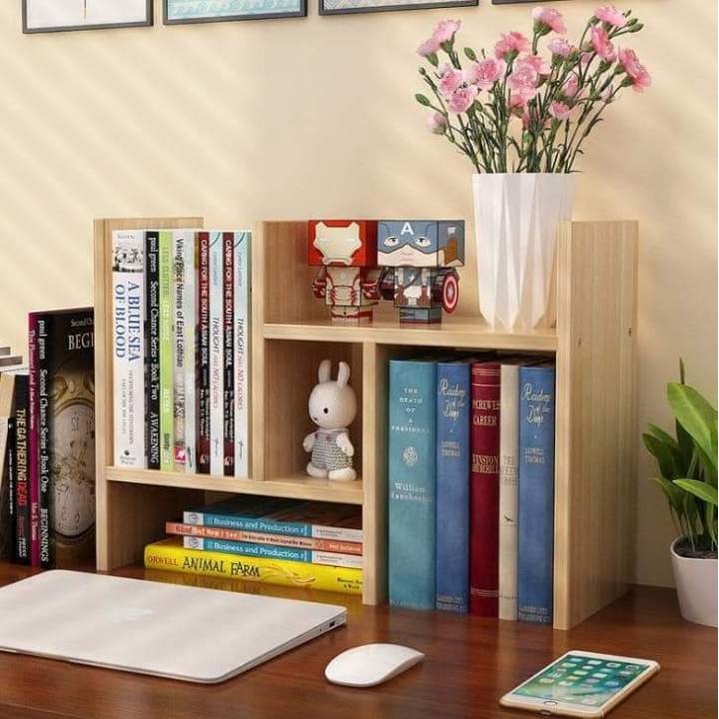 Small Desk Bookshelf Bookcase Office Storage Rack Simple Desktop Shelf ...