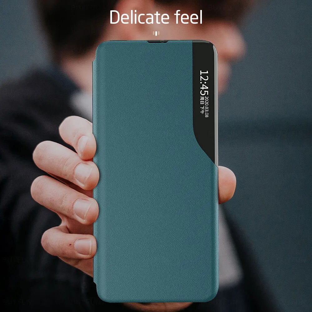 Smart Side View Leather Flip Phone Cover For Samsung Galaxy A14 A34 A54 ...