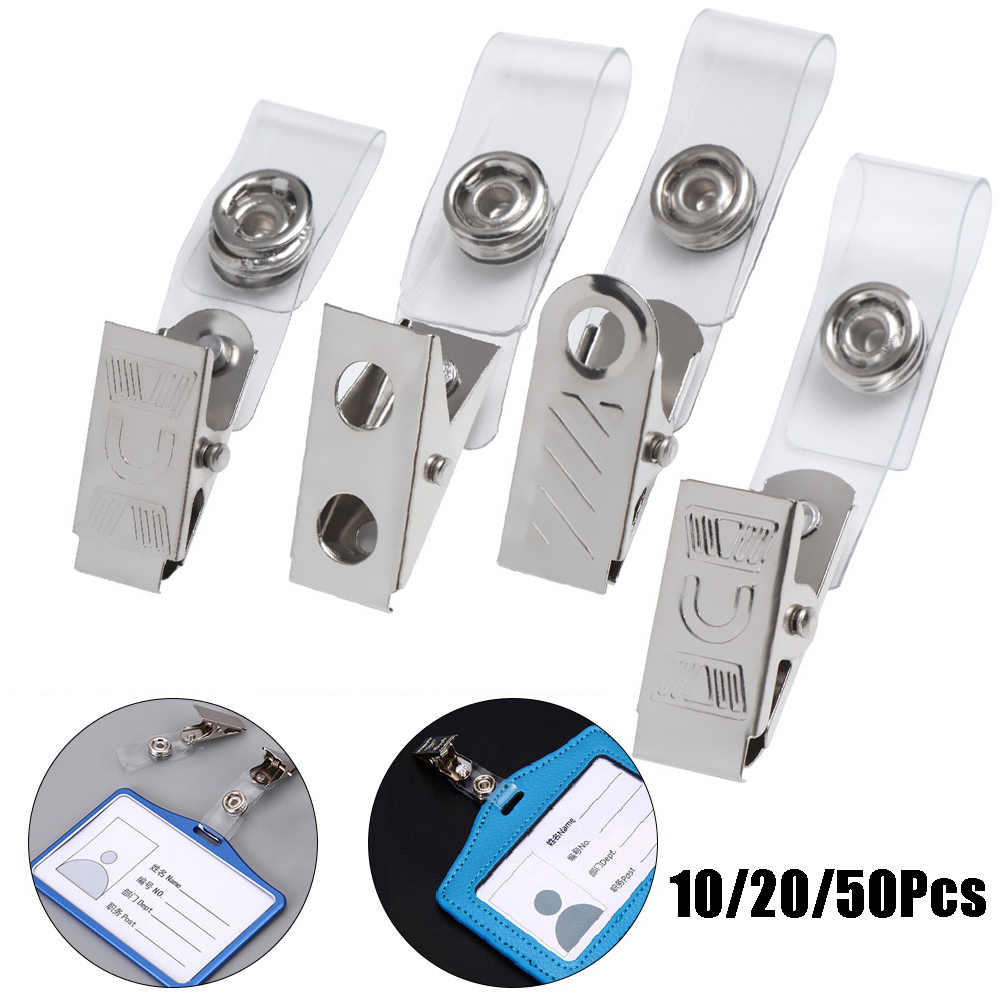 10Pcs Anti-lost Stainless Steel Binder Stationary Reel Lanyard Clips ...