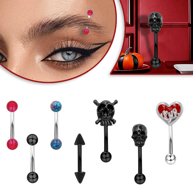 Gabe's Personality Hip Hop Exaggerated Eyebrow Nail Stainless Steel ...