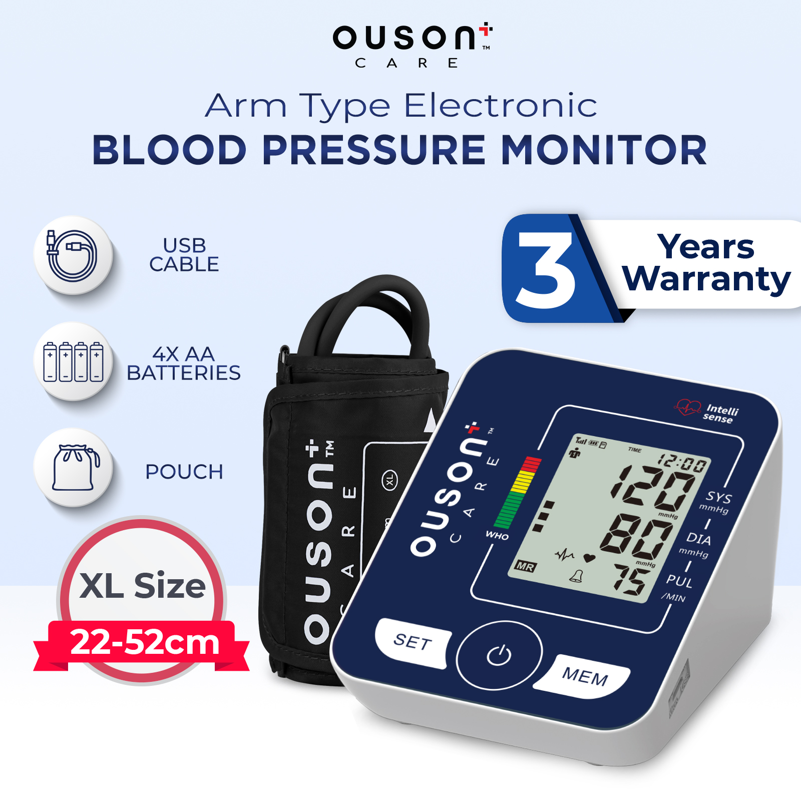 OUSON CARE ARM TYPE DIGITAL BLOOD PRESSURE MONITOR MACHINE AND HEART ...