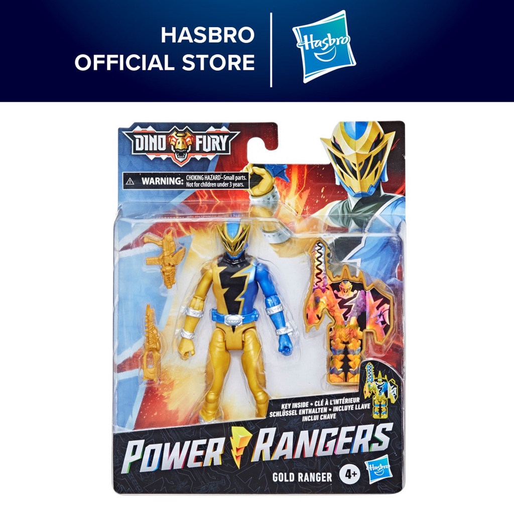 Power Rangers Dino Fury Gold Ranger Action Figure Toy (6)♛ | Lazada