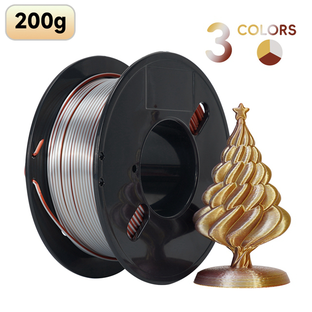【Special Promotion 】200g PLA 3d Printer Filament Silk PLA Tricolor Multicolor Silk High Quality ...
