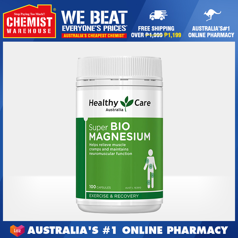 Healthy Care Super Bio Magnesium 100 Capsules Maintains Muscle Health ...