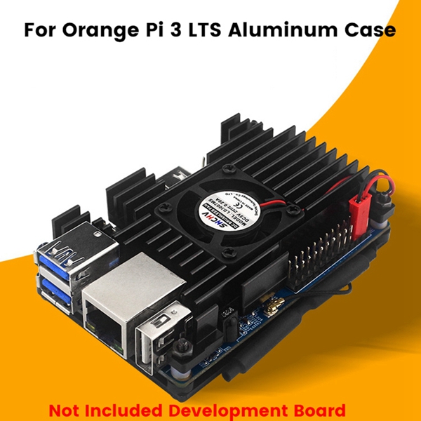 For Orange Pi 3 LTS Aluminum Case with Cooling Fan Development Board Protection Cooling Shell ...