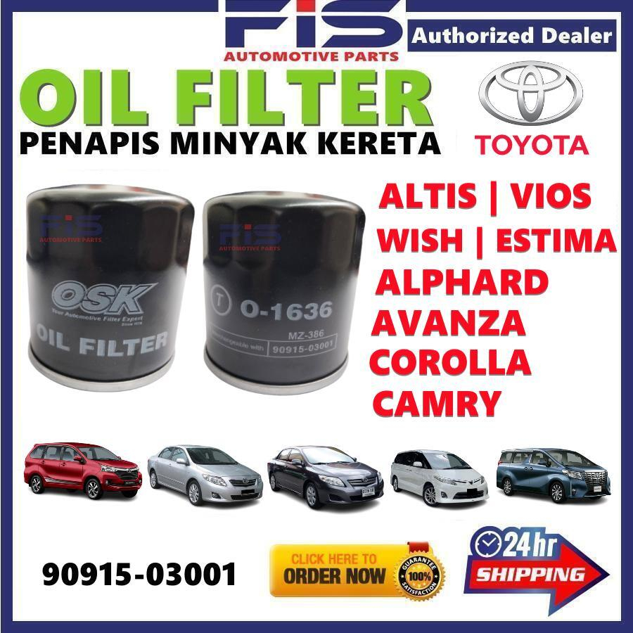 FIS Oil Filter Toyota Altis Vios Estima Avanza Alphard Wish Camry ...