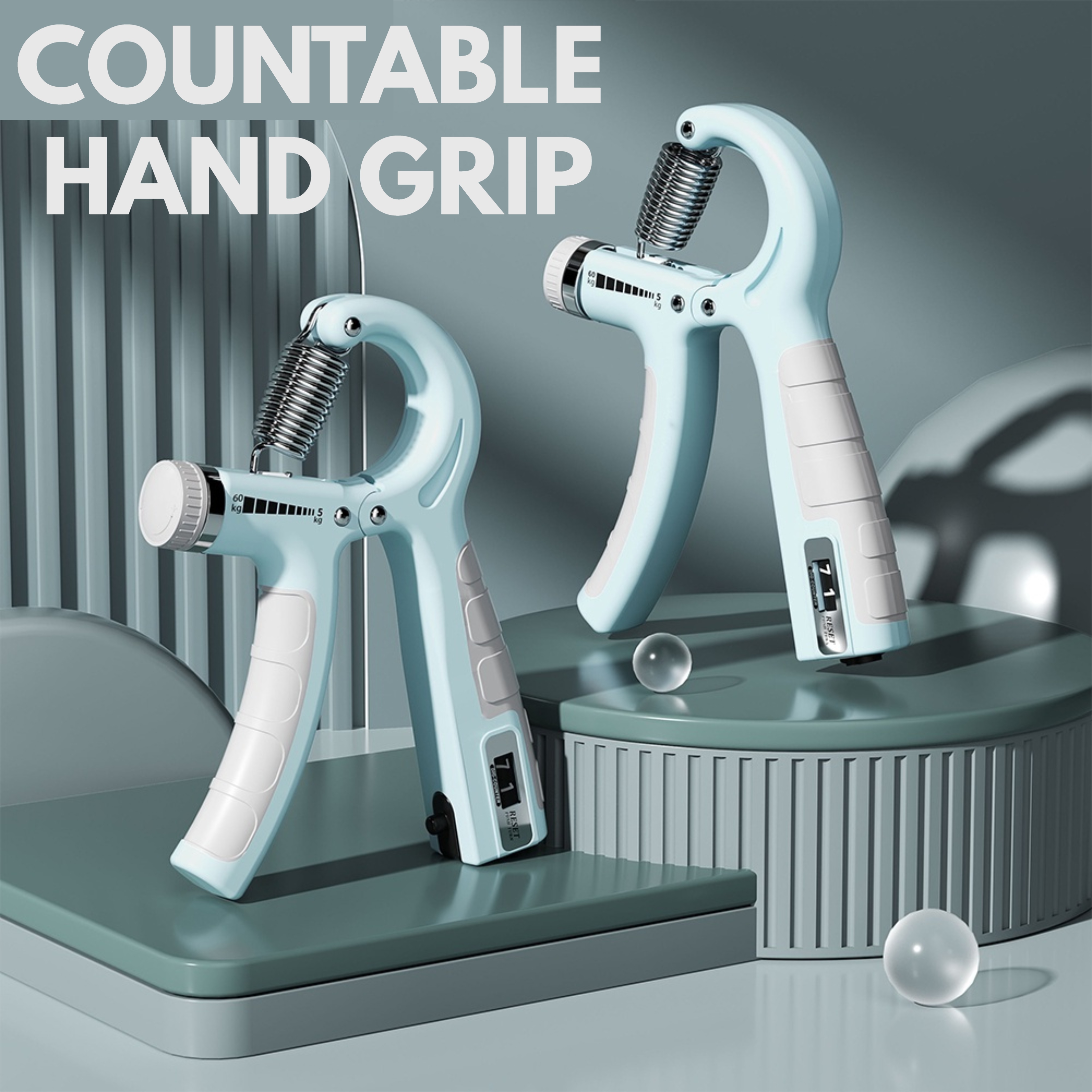 R-Shape Adjustable Countable Hand Grip Strength Exercise Gripper with ...
