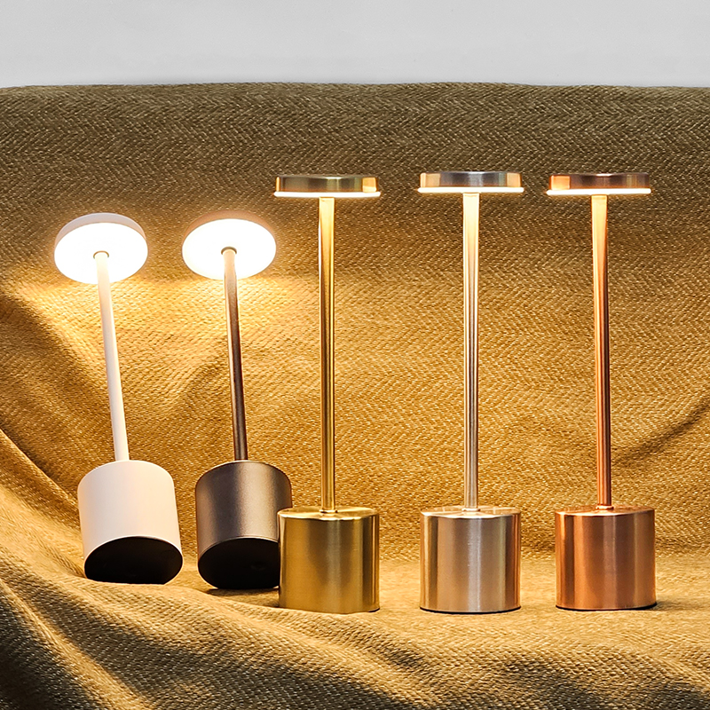 Rechargeable LED Desk Lamp Metal Dimmable Touch Table Lamp 3 Color ...