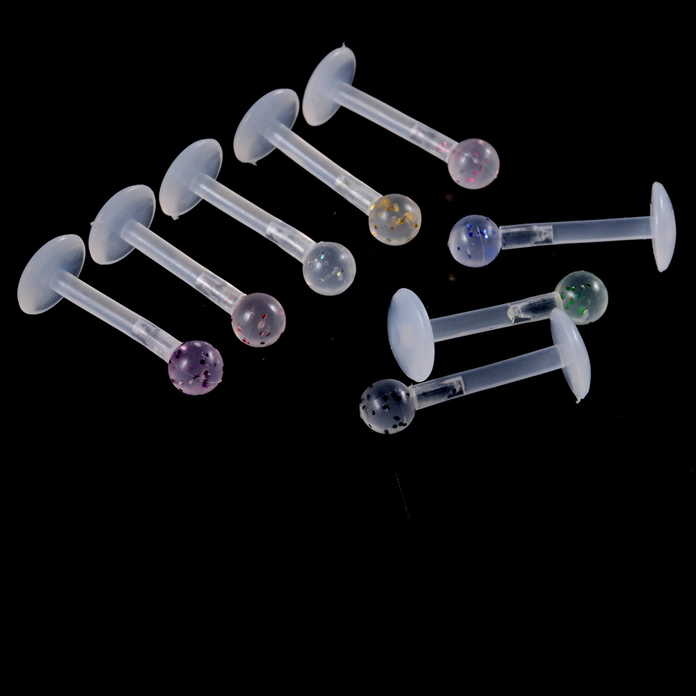 【Innovative designs】8 p/set of acrylic transparent soft lip stud ball ...