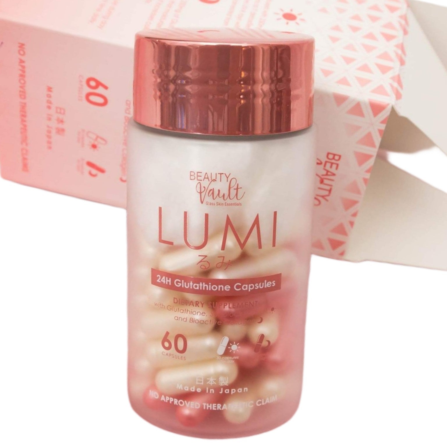 LUMI 24H GLUTATHIONE 60 CAPSULES / Tablets Whitening Skin Protection & Increase Body Collagen ...