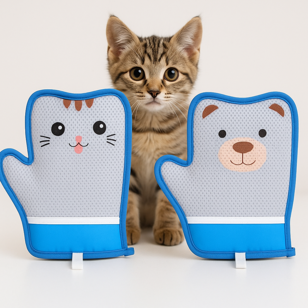 Reusable Massage Cats Dogs Grooming Shedding Soft Pet Hair Remover Mitt ...