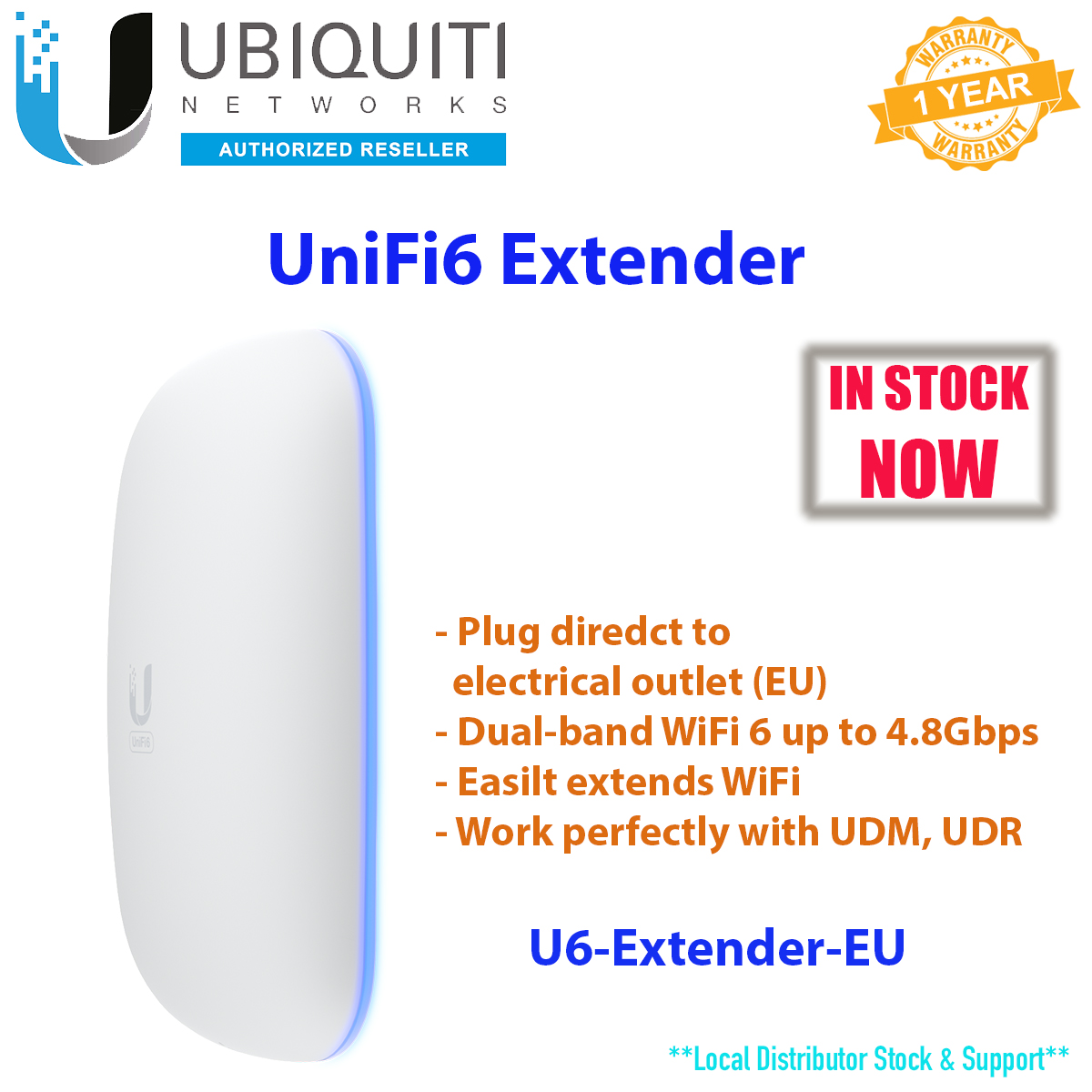 Ubiquiti UniFi Access Point WiFi 6 Extender | Mesh Extender Plugs Into ...